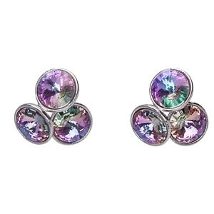 Jewelry | Tri Rivoli Crystal Stud Earrings With Vitrail Light Swarovski ...
